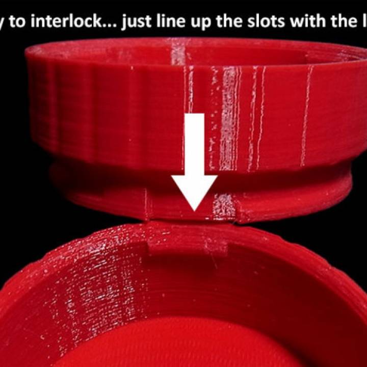 3D Printable Ribbed Sidewall Interlocking Stackerz by Muzz64