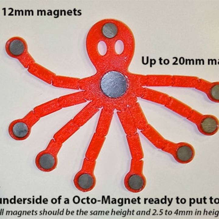 3D Printable Octo Magnetz... The Ultimate Fridge Magnet! by Muzz64