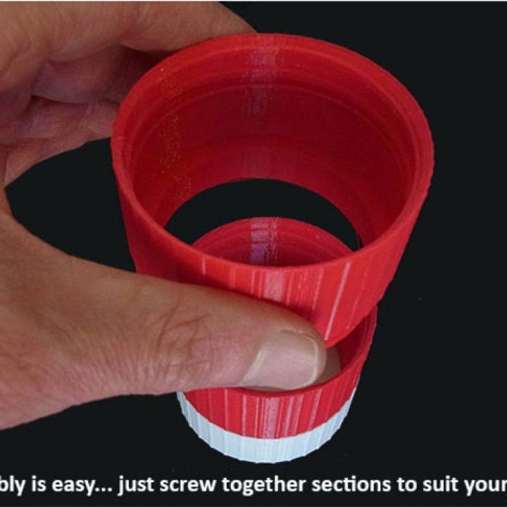 3D Printable Extendable Modular Tube Container by Muzz64