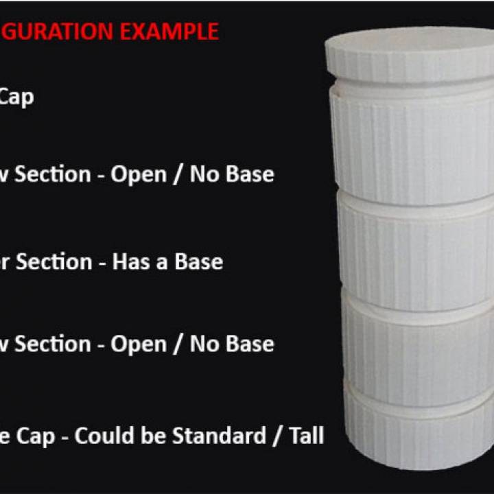 3D Printable Extendable Modular Tube Container by Muzz64
