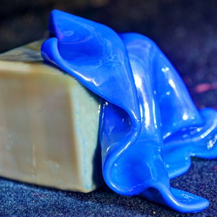 3D Printable Silk draped cube: A Blender cloth model by Whitney Potter