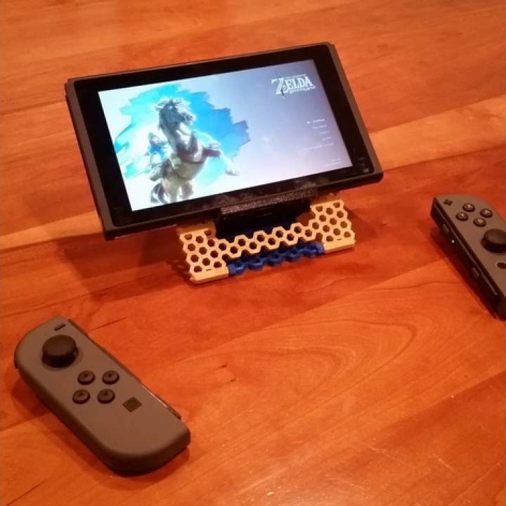 3D Printable Nintendo Switch Stand, Now With Hexagons! by Patrick Gaston