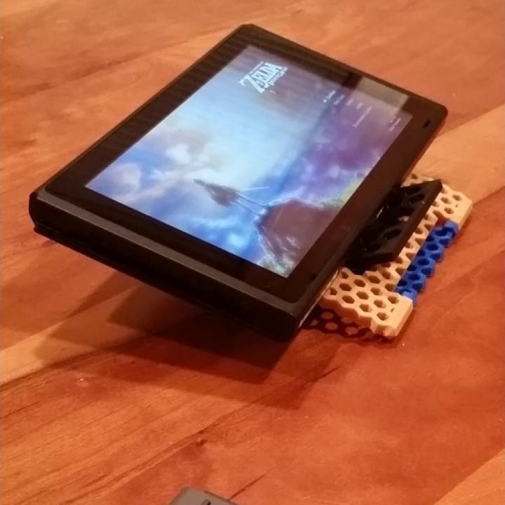 3D Printable Nintendo Switch Stand, Now With Hexagons! by Patrick Gaston