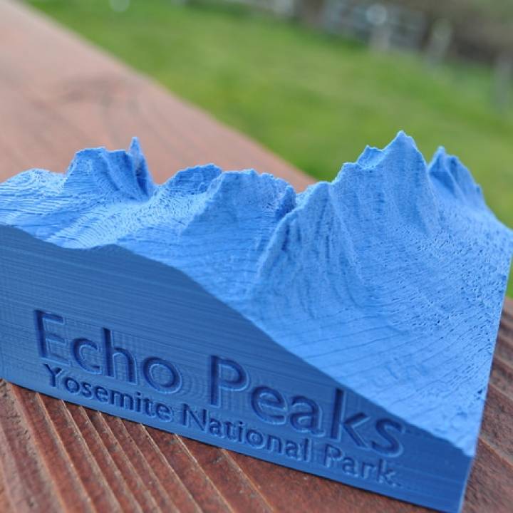 3D Printable Yosemite's Echo Peaks by Whitney Potter
