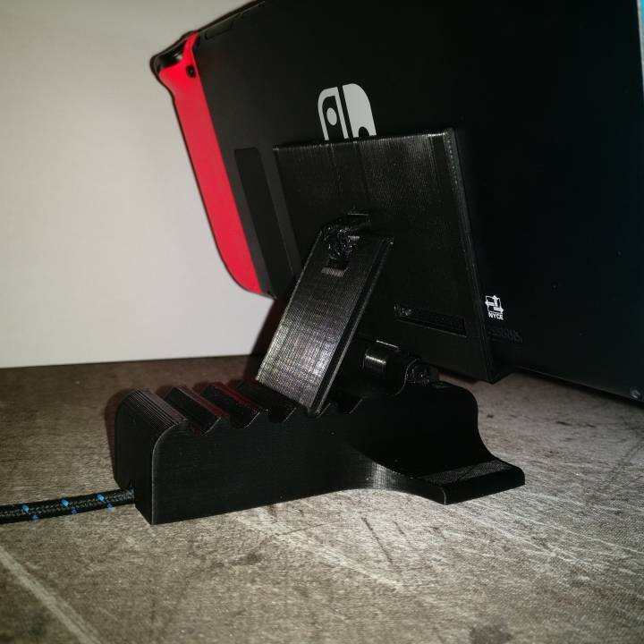 3D Printable Adjustable Nintendo Switch Stand - With USB Cable notch ...