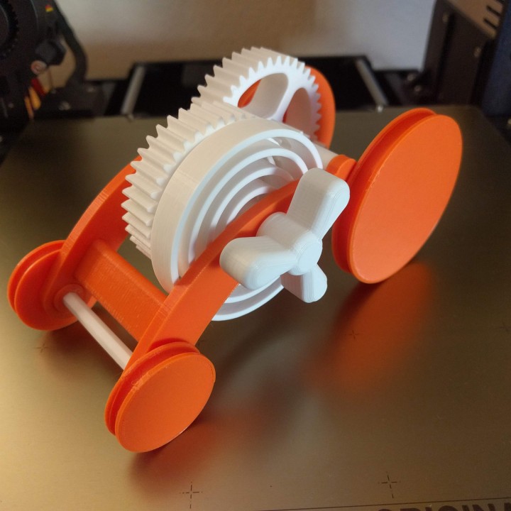 3D Print of Spring Motor Rolling Chassis Version 2 by krafty