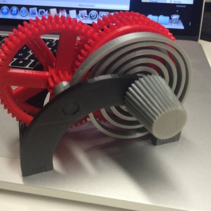 3D Printable PLA Spring Motor Demonstrator by Greg Zumwalt