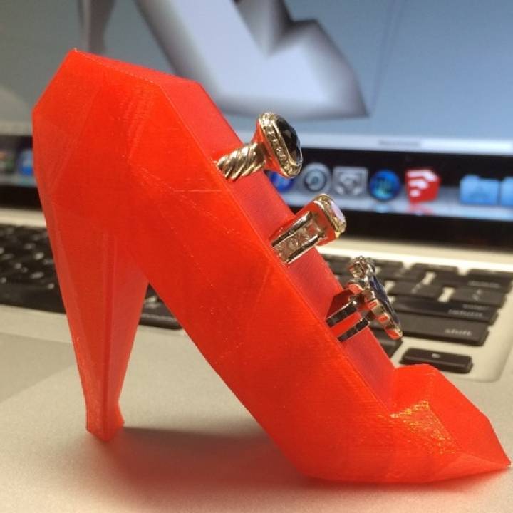 3D Printable Ruby Red Ring Holder Slipper by Greg Zumwalt