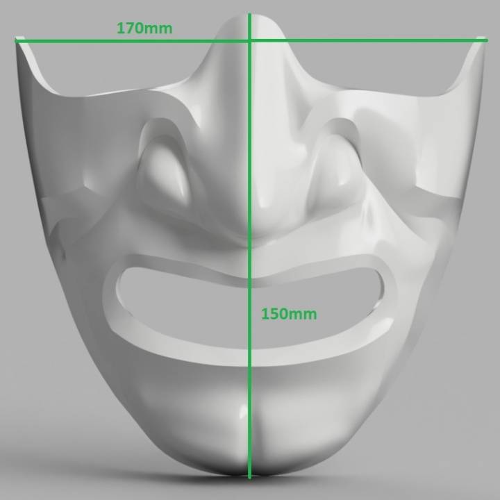 3D Printable Samurai Half Mask (Mempo) by PETER SNYDER