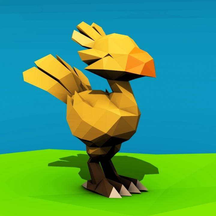 3D Printable Low poly Chocobo by Jukka Seppänen