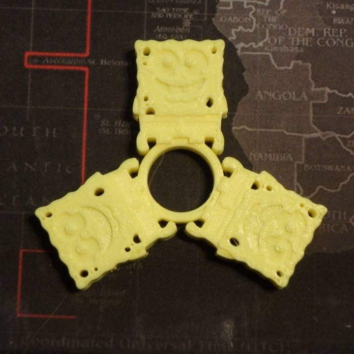 3D Printable Spongebob Fidget Spinner - Wingnut2k #2 by James Robison