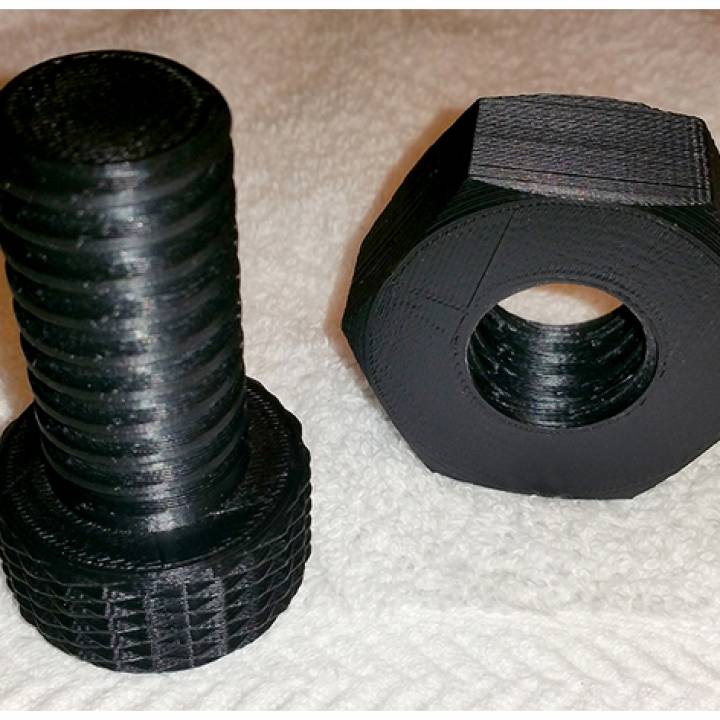 3D Printable Large Nut and Bolt by Mike McCary