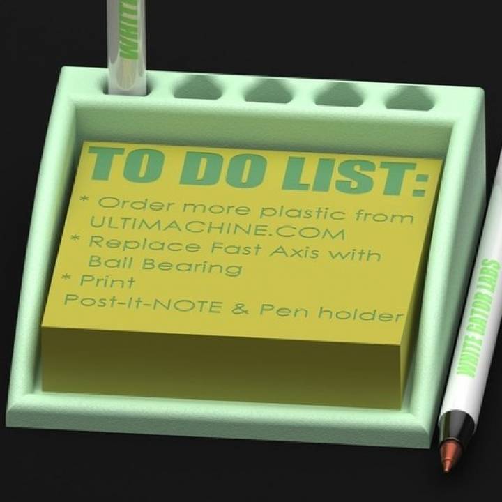 3D Printable POST-IT-NOTE STATION by Mark Fuller