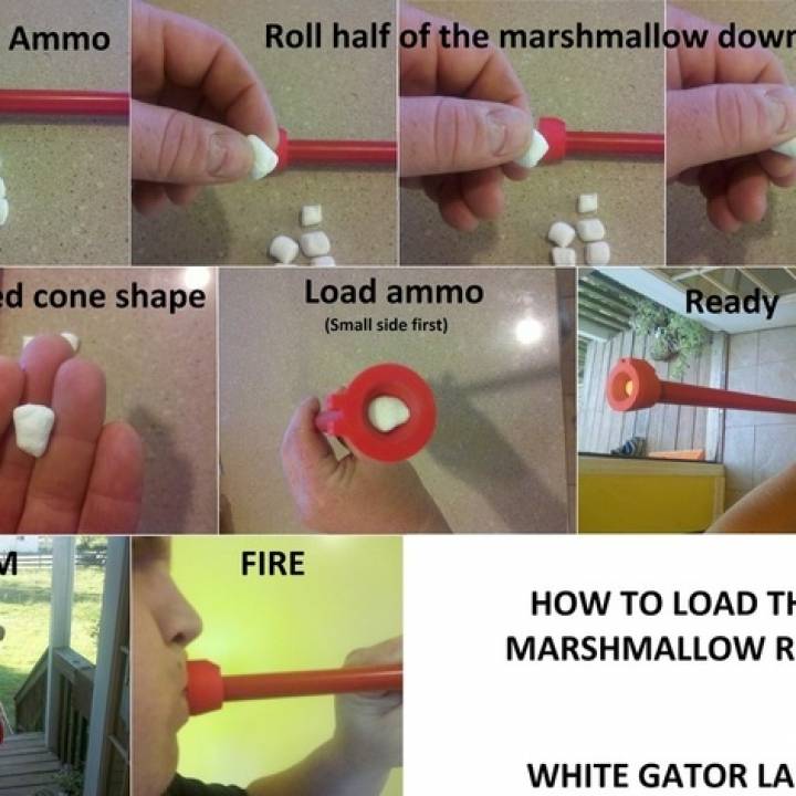 3D Printable Mini Marshmallow Gun & Rifle by Mark Fuller