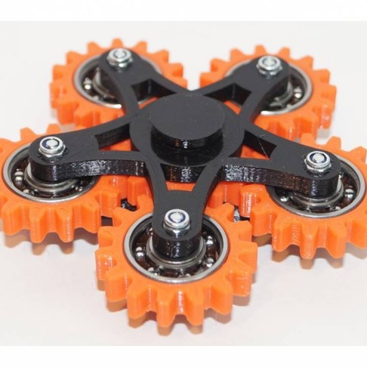 3D Printable New hand spinner six gears by Vladimir Lapin