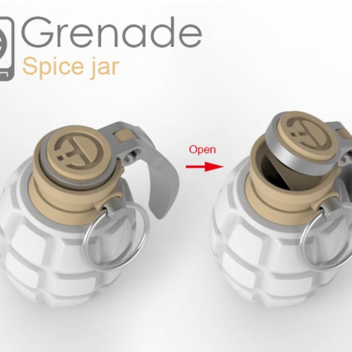 3D Printable Grenade spice jar by 3D-IN