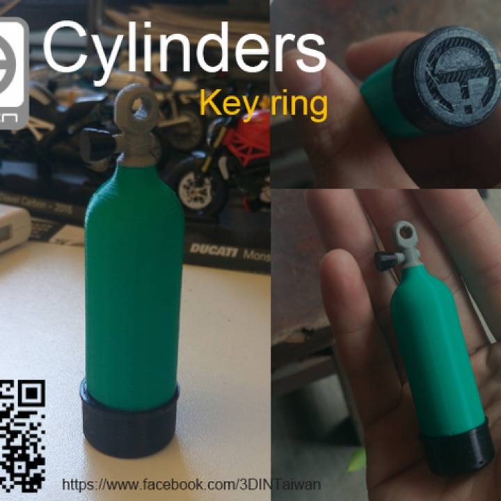 3D Printable Cylinders [Key ring] by 3D-IN