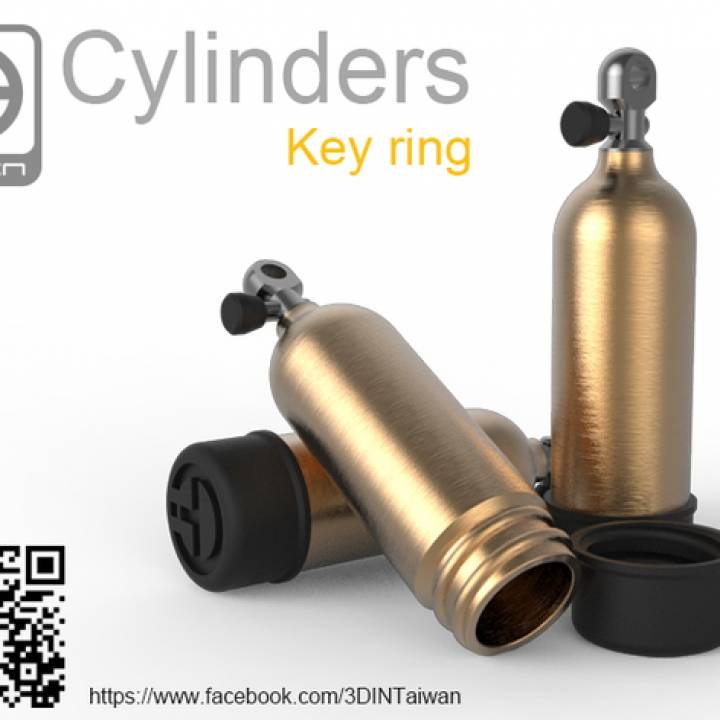 3D Printable Cylinders [Key ring] by 3D-IN