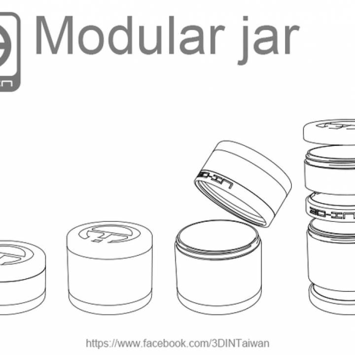 3D Printable Modular jar by 3D-IN