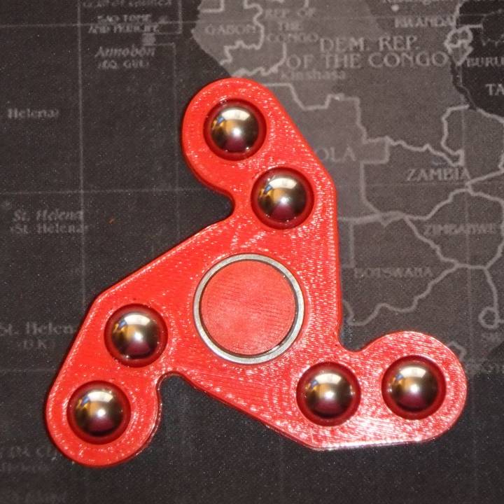 3D Printable 6 Ball Bearing Fidget Spinner - Wingnut2k by James Robison