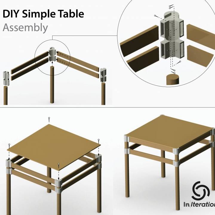 3D Printable DIY Simple Table by Jon Cleaver