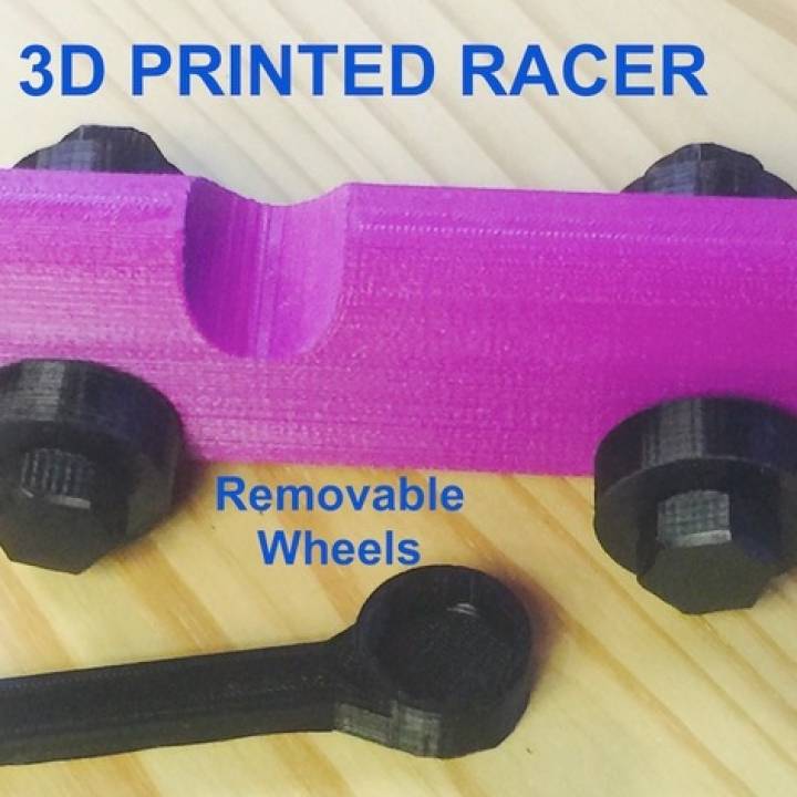3D Printable Racer with Removable Wheels by Chuck Hellebuyck