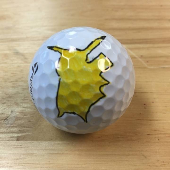 3D Printable Pokemon Pikachu Golf Ball Marker by Chuck Hellebuyck