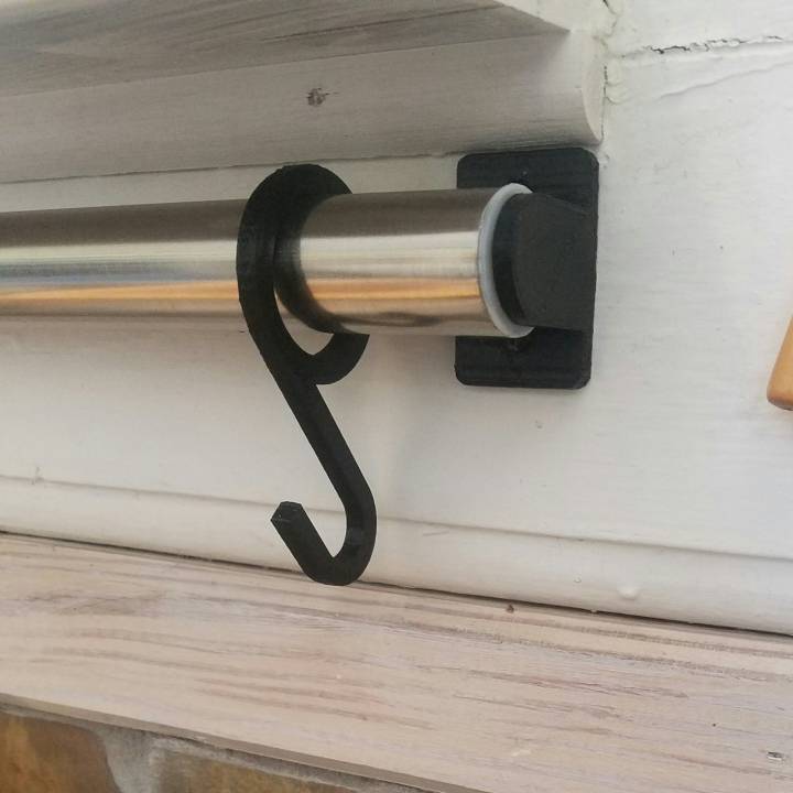 3D Printable Curtain rod end bracket, mid-support by Brandy Easom