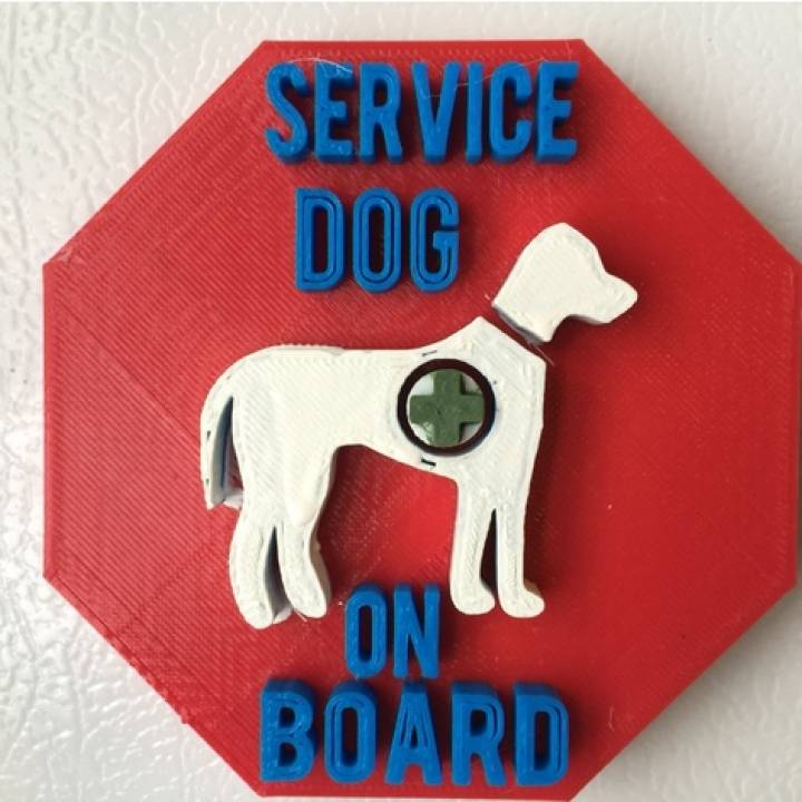 3D Printable Service Dog On Board by Star Labs 3D, LLC