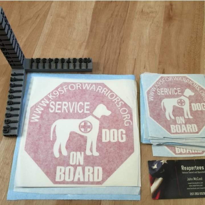 3D Printable Service Dog On Board by Star Labs 3D, LLC