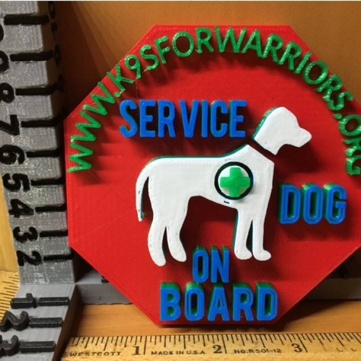 3D Printable Service Dog On Board by Star Labs 3D, LLC