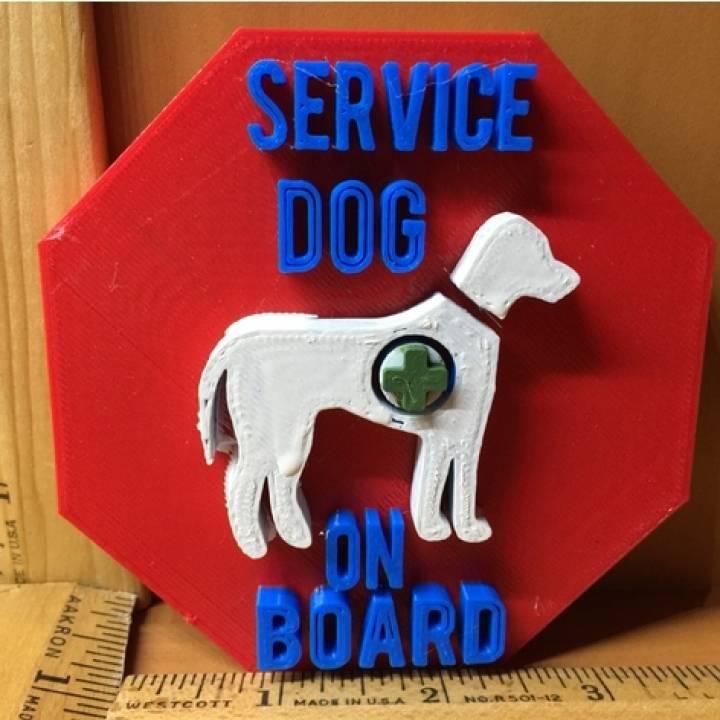 3D Printable Service Dog On Board by Star Labs 3D, LLC