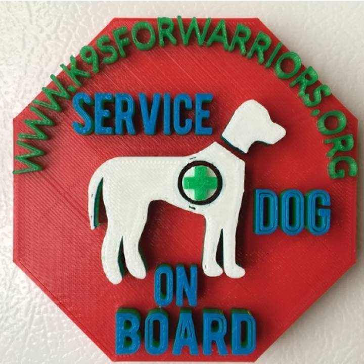 3D Printable Service Dog On Board by Star Labs 3D, LLC