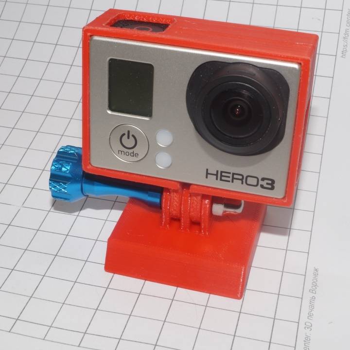 3D Printable Mount GoPro on a tripod camera by Vladimir Lapin