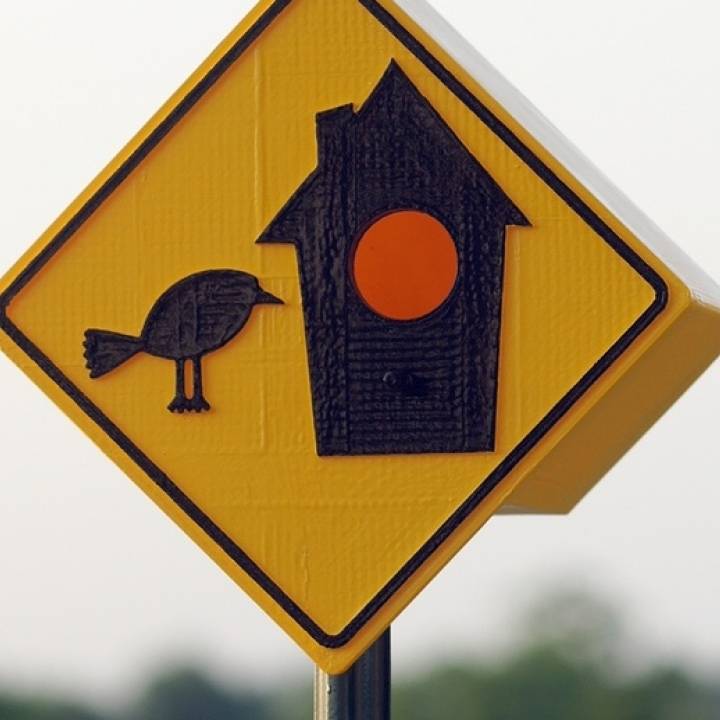 3D Printable 3D-Printed Birdhouse, A Sign by Hank Dietz