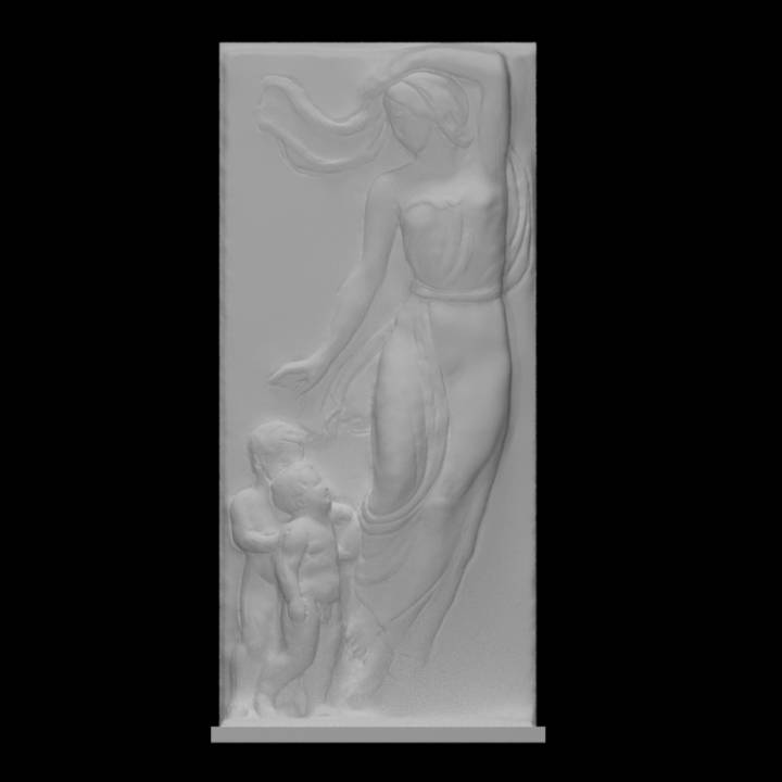 3D Printable Relief of a Gravestone by Scan The World