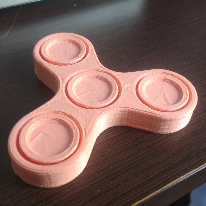 3D Print of Fidget Spinner - One-Piece-Print / No Bearings Required! by ...