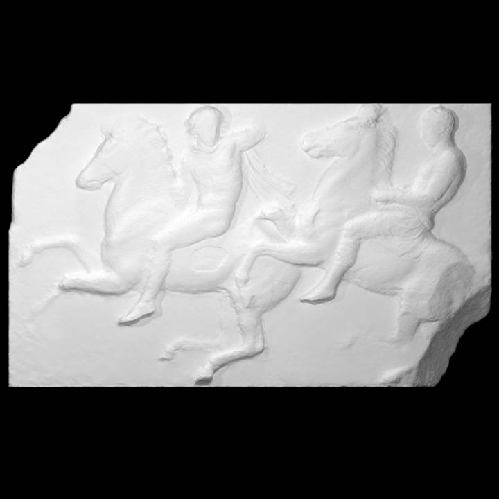 3D Printable Parthenon Frieze _ West II, 2-3 by Scan The World