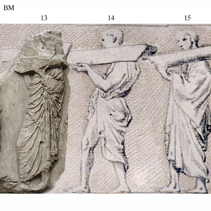 3D Printable Parthenon Frieze _ North V, 13 by Scan The World