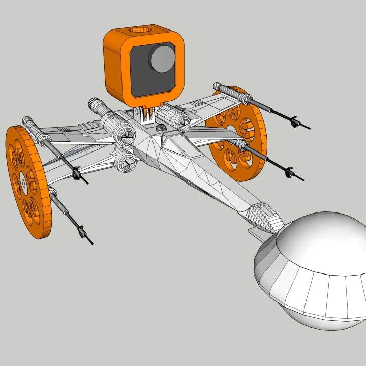 3D Printable Sphero BB-8 X-Wing Mokacam mount by Tyrel Schalamon