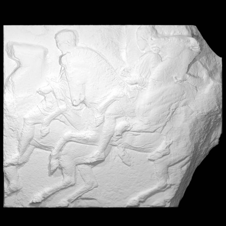 3D Printable Parthenon Frieze _ North XXXVII, 100-101-102 by Scan The World