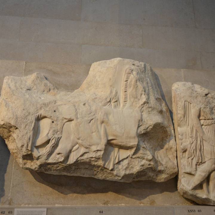 3D Printable Parthenon Frieze _ South XXV, 62-64 by Scan The World