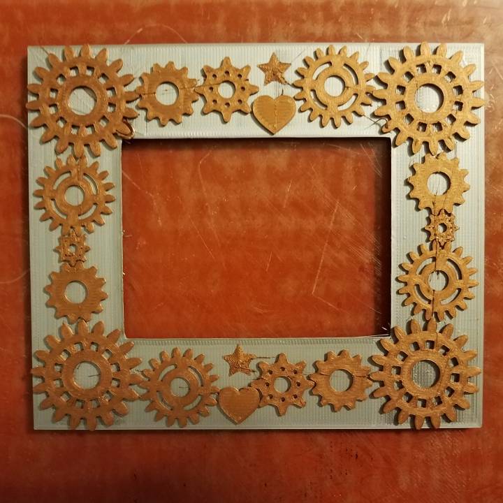 3D Printable Steampunk Picture Frame by Scotty-G
