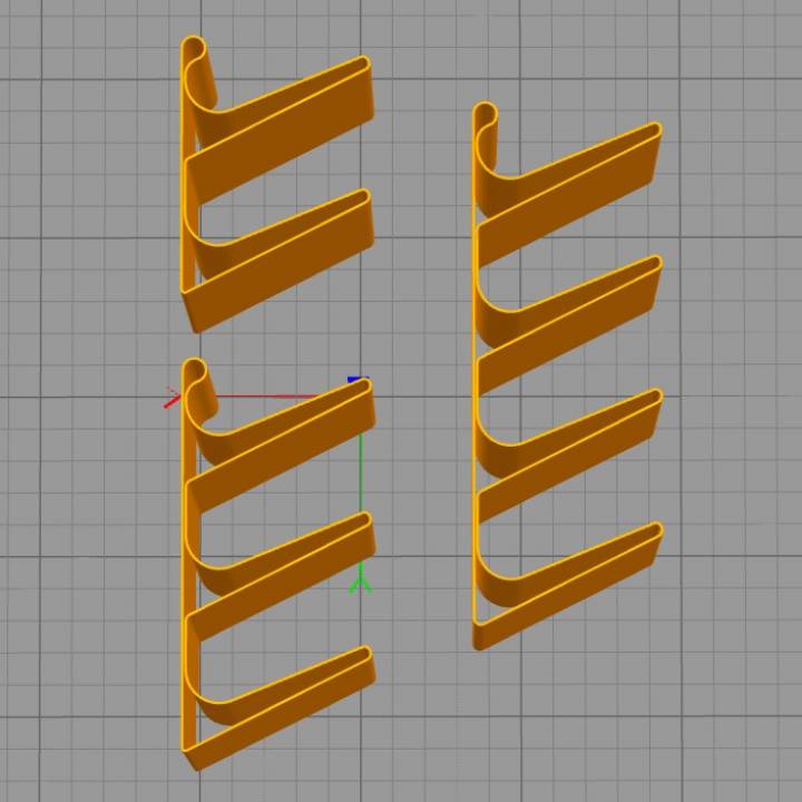 3D Printable Contemporary Wall Mounted Shoe Rack 2, 3 and 4 Tiers by ...