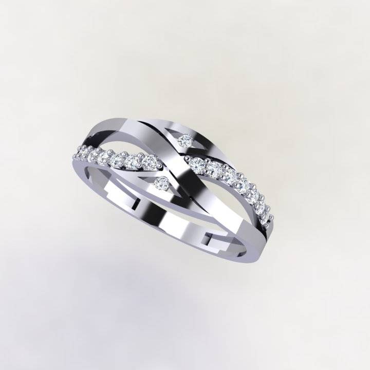 3D Printable Overlapping Diamonds Ring by jose alfredo