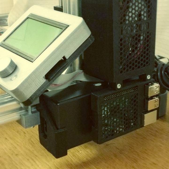 3D Printable Raspberry Pi B+ cover with mounting lugs by Kjell Kernen