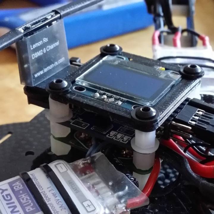 3D Printable Naze32 oled screen holder (controller stack version) by ...