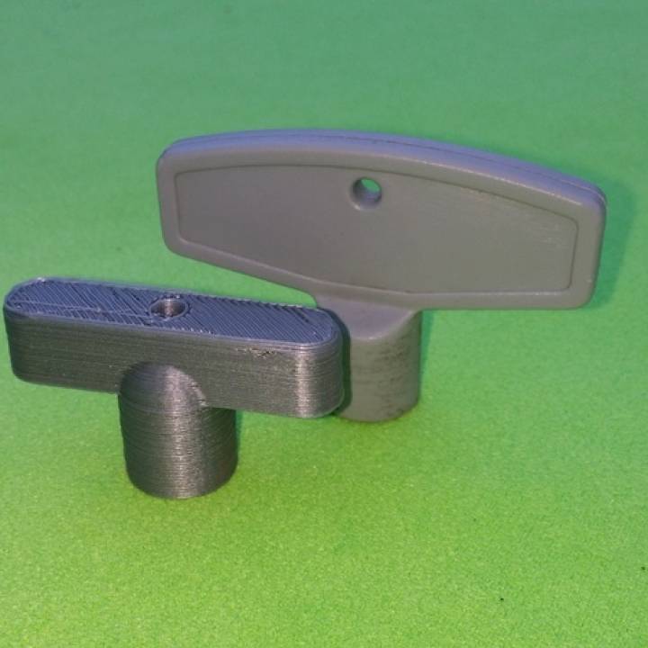 3D Printable Small Outdoor Faucet key handle by Kjell Kernen