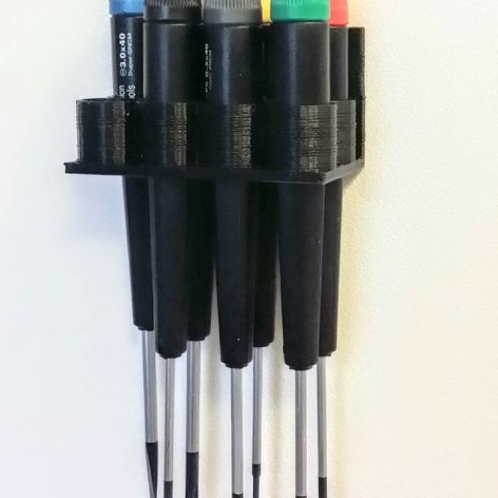 3D Printable Customizable screwdriver wall mount by Kjell Kernen