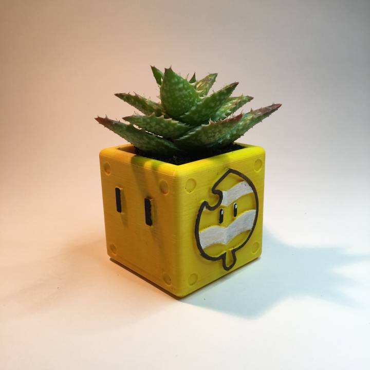 3D Printable Mario Block Planter by Fotis Mint Studios